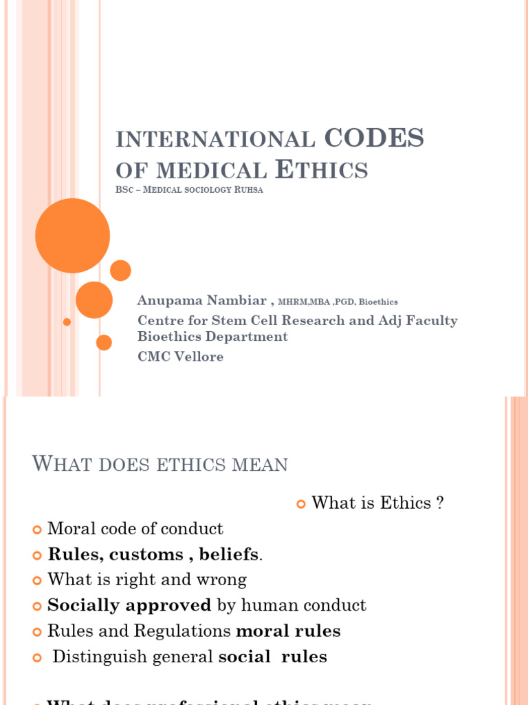 Ms. Anupama International Code of Ethics 2021 - BSC Soc - Ruhsa | PDF ...