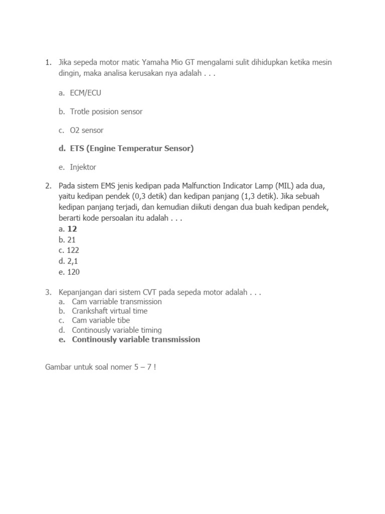 Soal UAS TBSM GEnap | PDF | Teknologi & Rekayasa