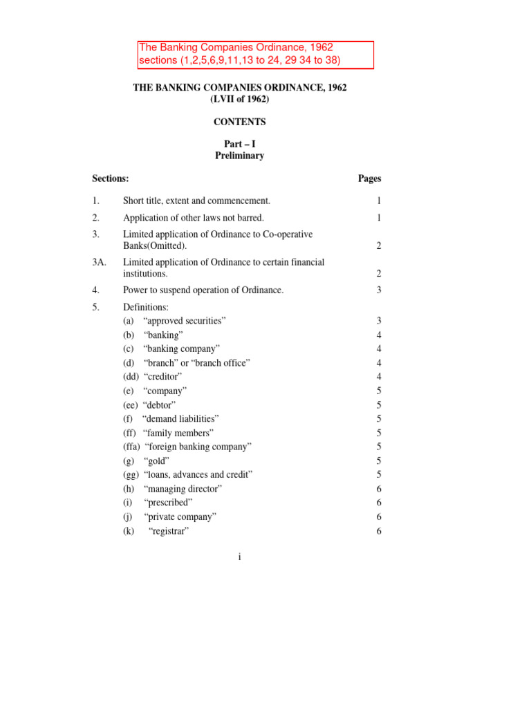 4-Banking Ordinance1962 | PDF | Liquidation | Banks