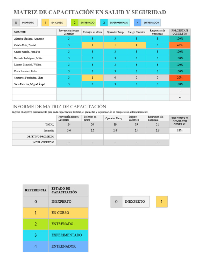 IC Health and Safety Training Matrix 11623 ES | PDF