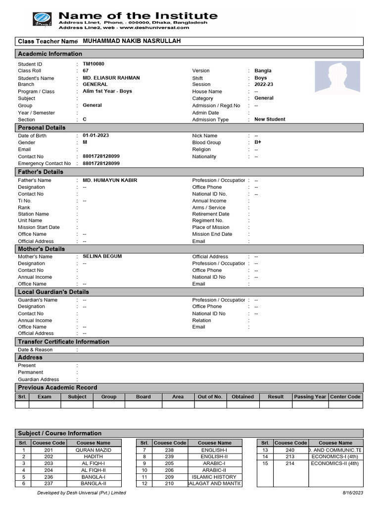 Student Profile | PDF | Abrahamic Religions