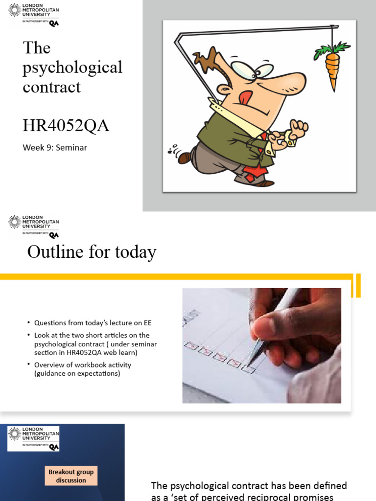 HR4052QA - Week 9 - Psychological Contract - Seminar | PDF | Psychology ...