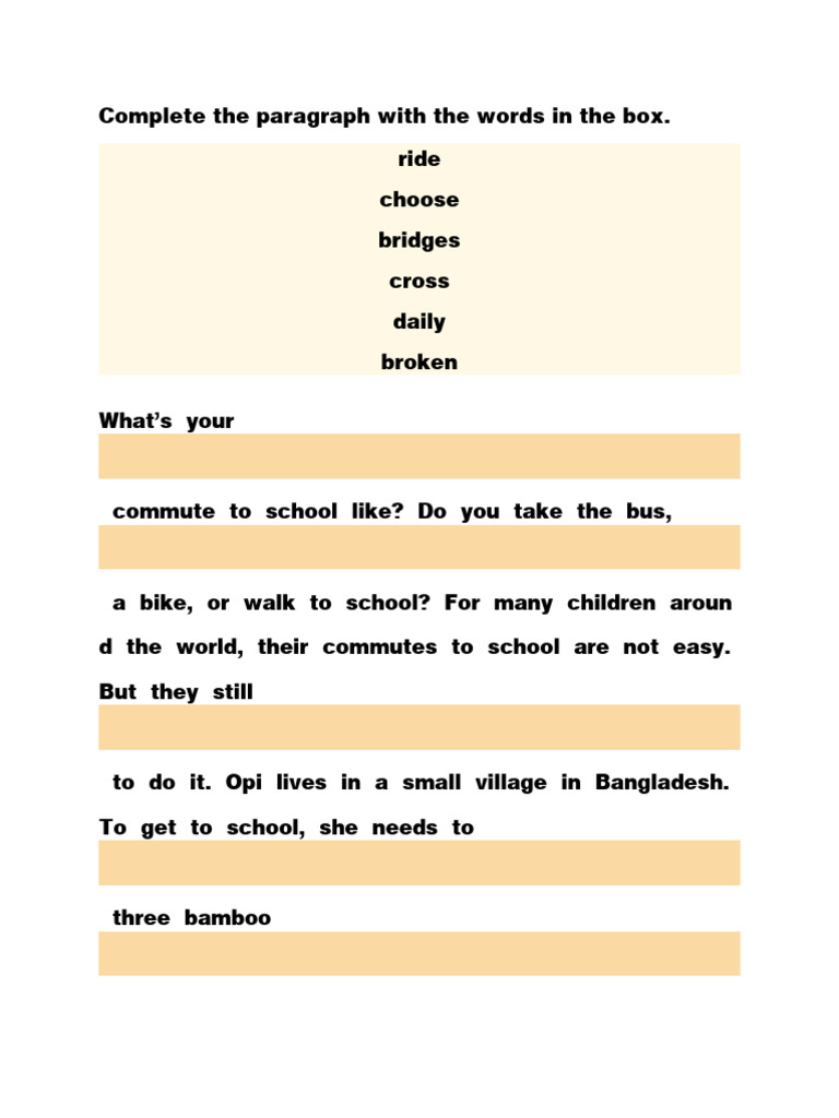 School Commutes Worldwide | PDF | Language Arts & Discipline | Wellness