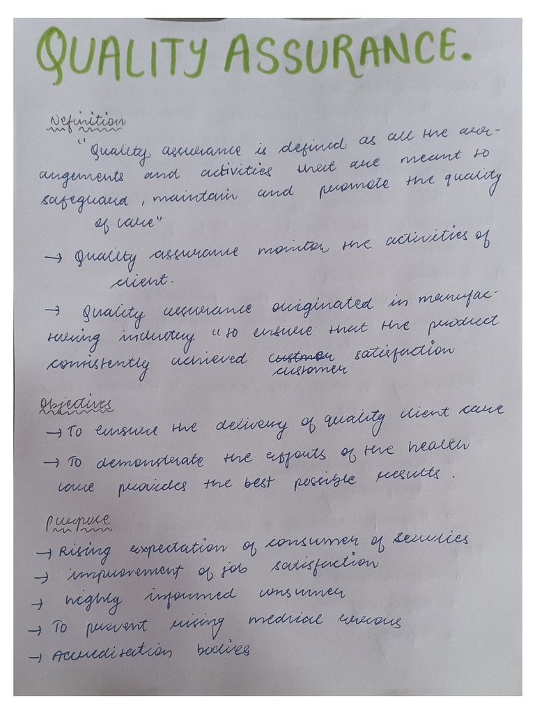 Quality Assurance | PDF