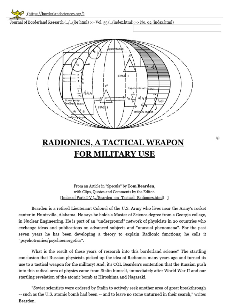 Radionics, A Tactical Weapon For Military Use Part I of CQ&C On | PDF ...