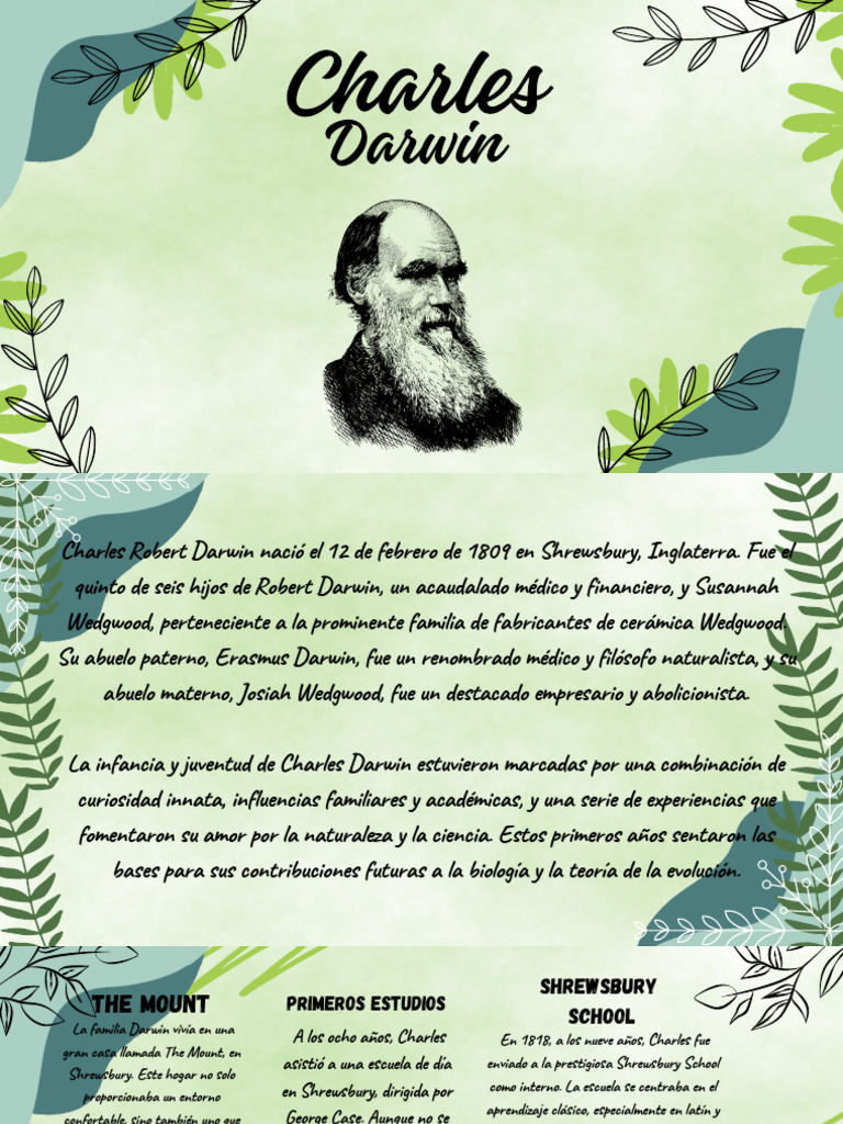 Presentación Plantas Natural Verde y Negro | PDF | Charles Darwin | Evolución