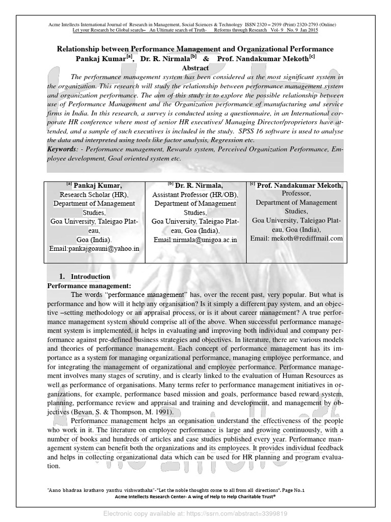 SSRN Id3399819 | PDF | Performance Appraisal | Human Resource Management