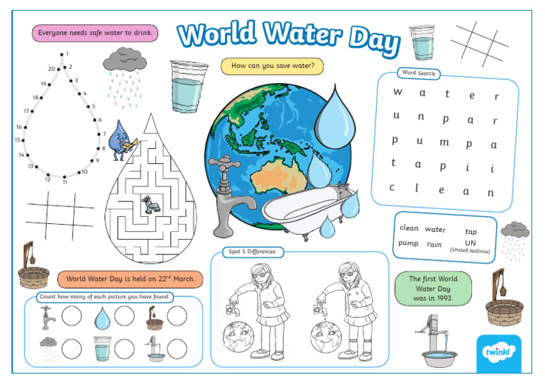 World Water Day Activity Mat | PDF | Environmental Engineering | Public ...
