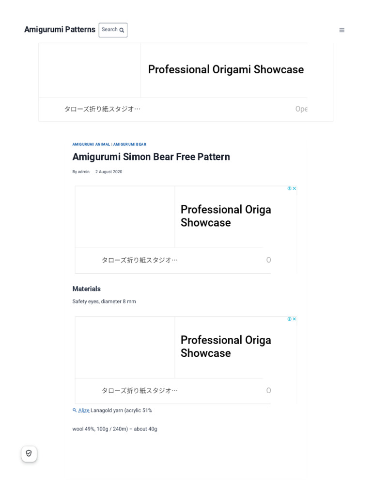 Amigurumi Simon Bear Free Pattern - Amigurumi Patterns | PDF ...