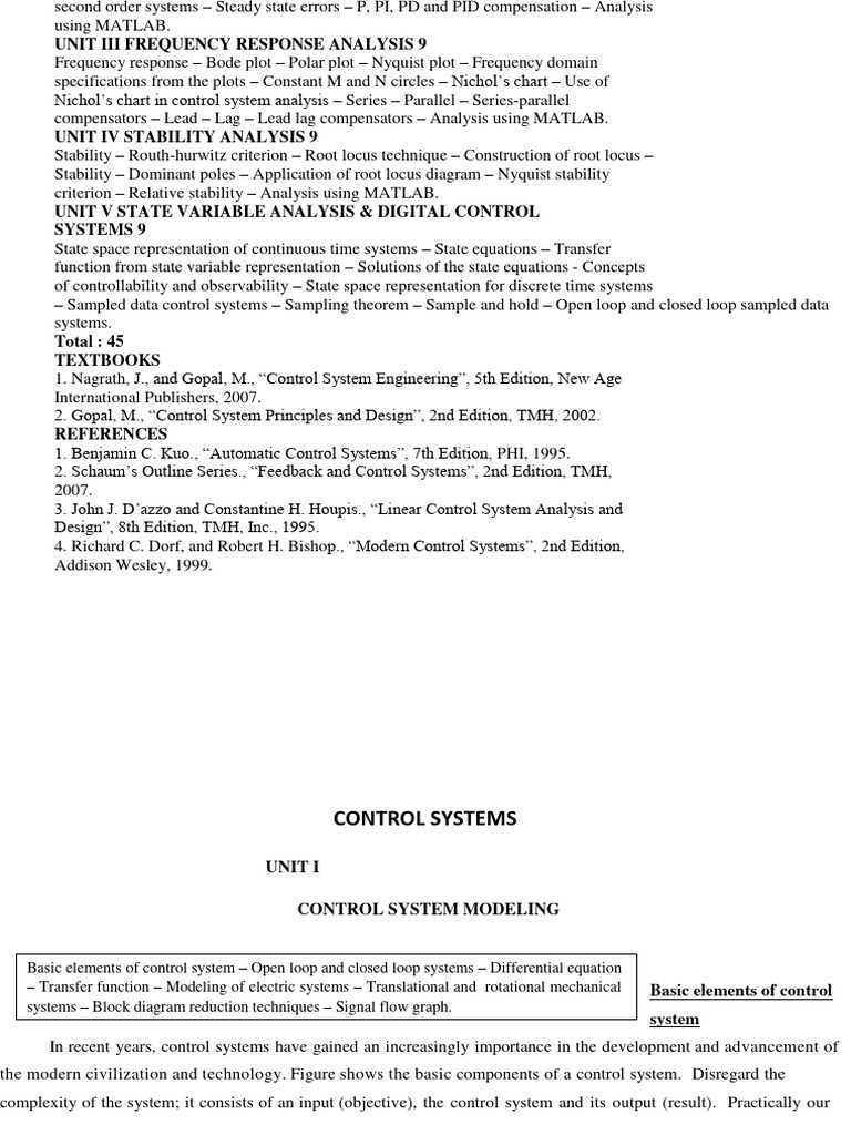 Control System Engineering Lecturer Note | PDF | Damping | Control Theory