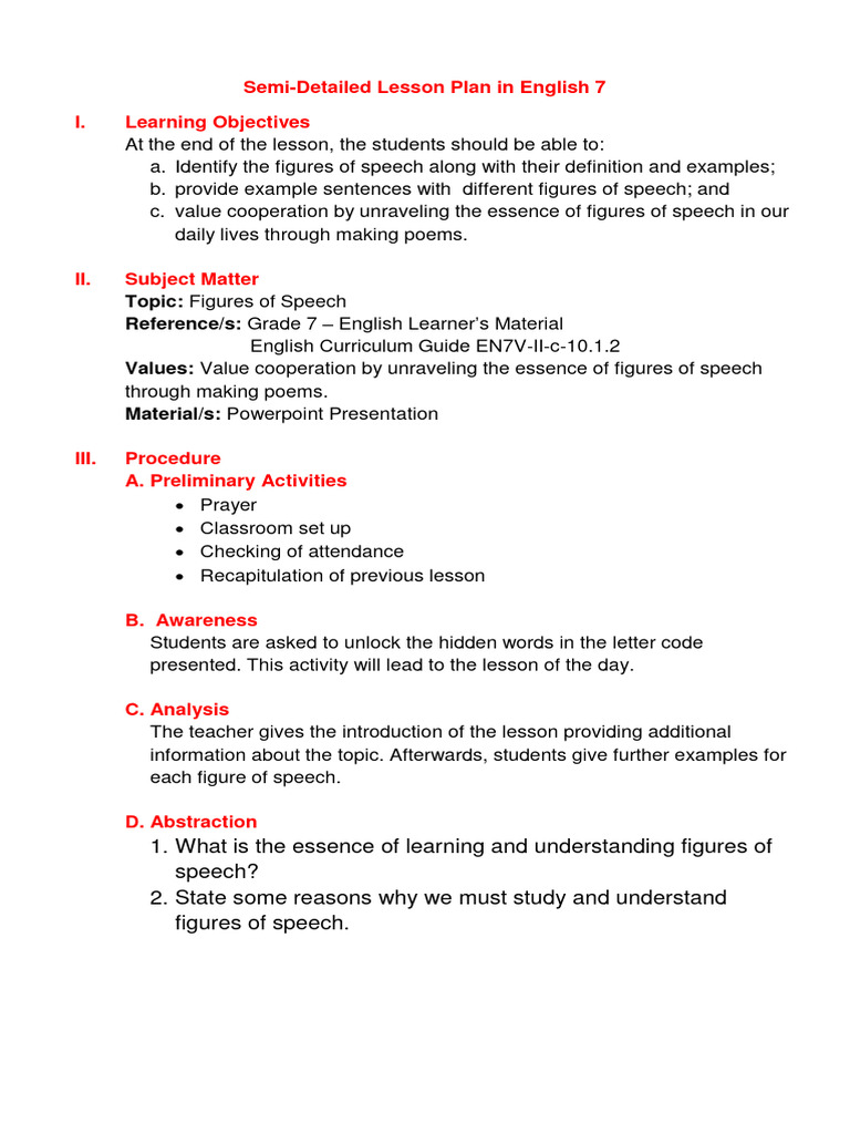 Semi DETAILED LESSON PLAN | PDF | Lesson Plan | Learning