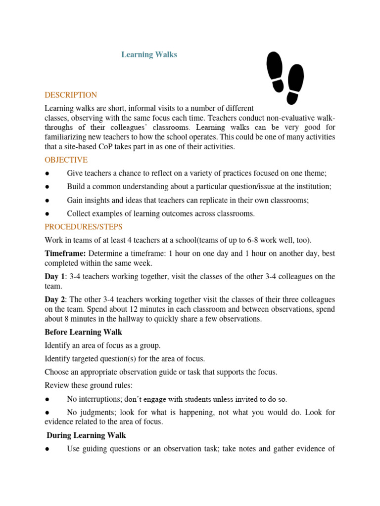 Learning Walks | PDF | Mentorship | Learning