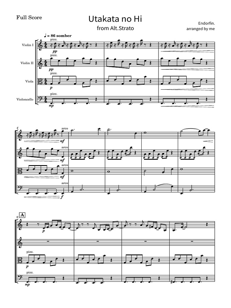 Utakata No Hi-Full - Score | PDF | Bowed Instruments | String Instruments