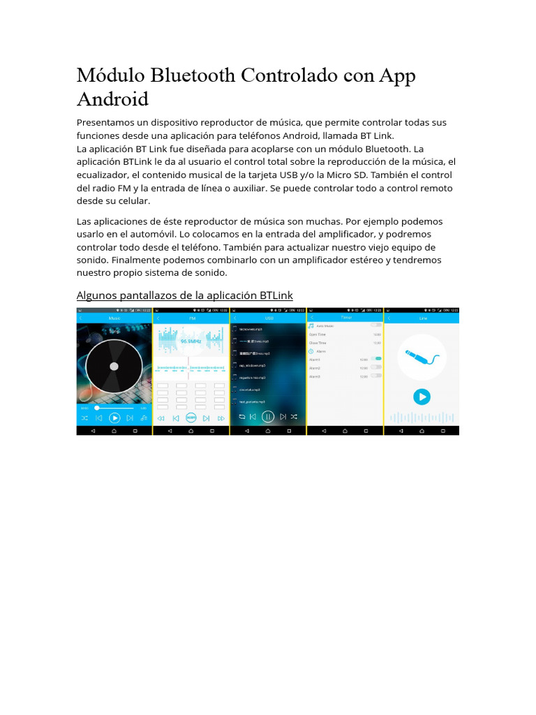 Módulo Bluetooth Controlado con App Android | Descargar gratis PDF | Bluetooth | Software de la ...