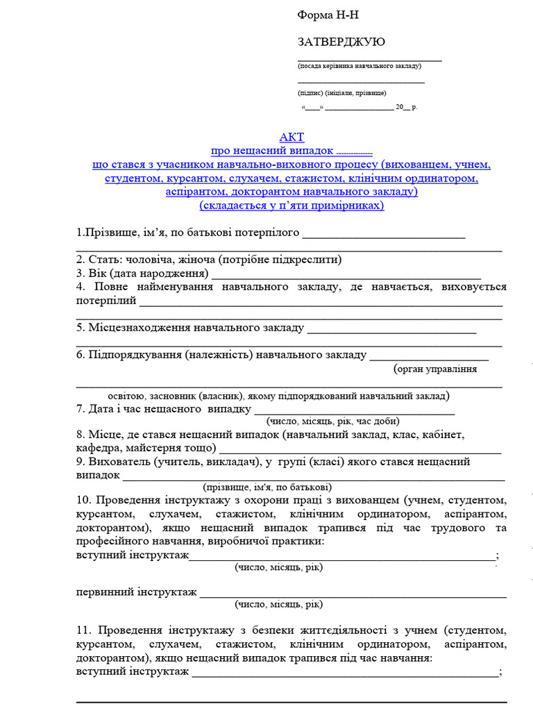 Akt_neshchasny_vypadok_Forma_H-H_Pedrada | PDF