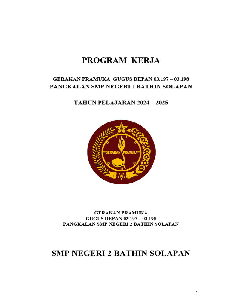 Program-kerja-pramuka-SMP 2 Bs | PDF | Karier & Perkembangan | Bisnis