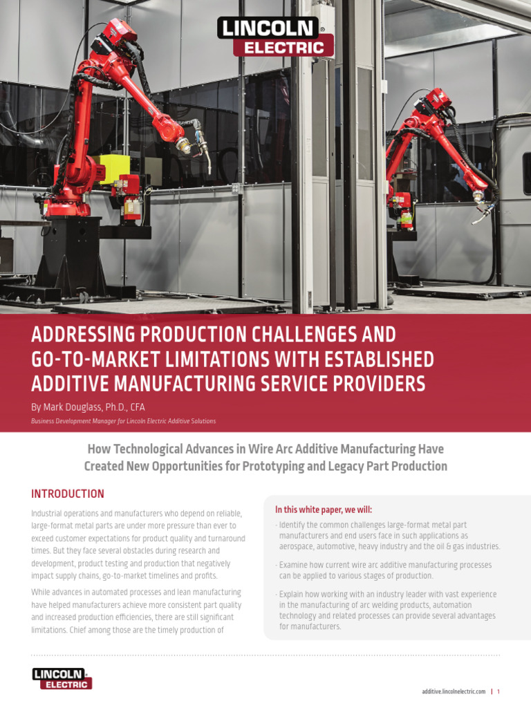 Advancements in Wire Arc Additive Manufacturing | PDF | 3 D Printing ...