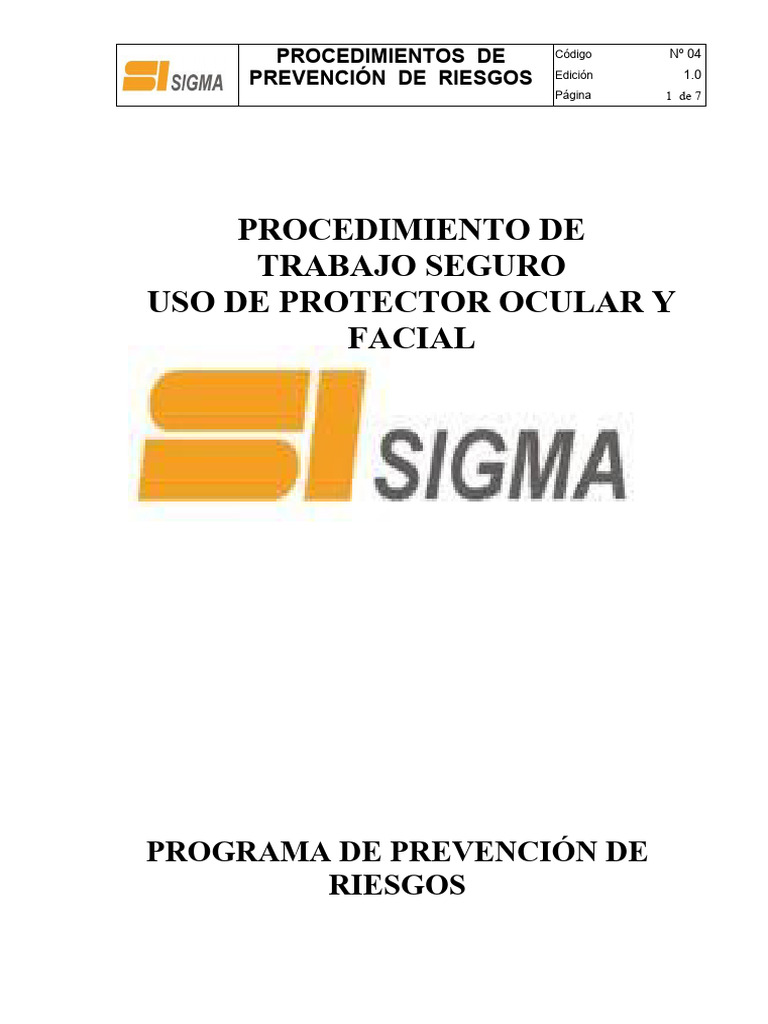 PROCD. USO DE PROTECTOR FACIAL | PDF | Lentes | Soldadura