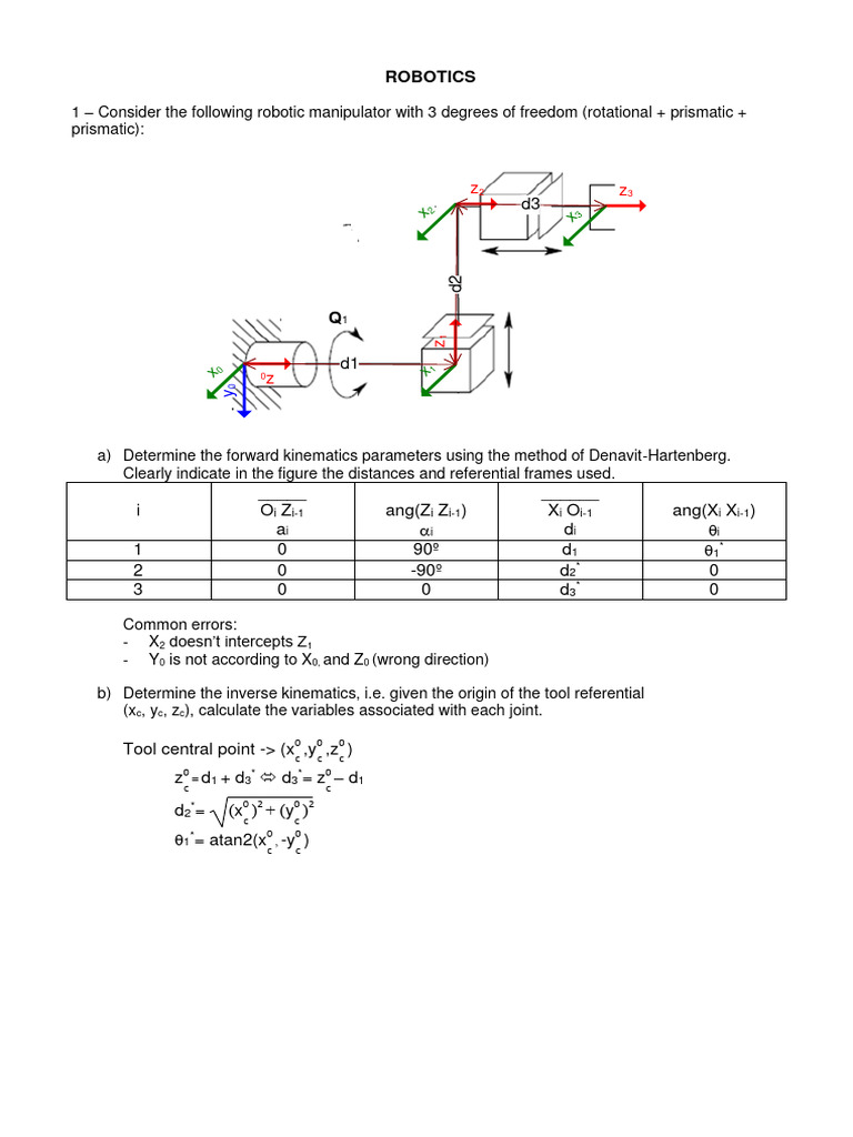 Robotics Exercises Set 2 v1 25mar2023 en | PDF | Rotation | Applied Mathematics