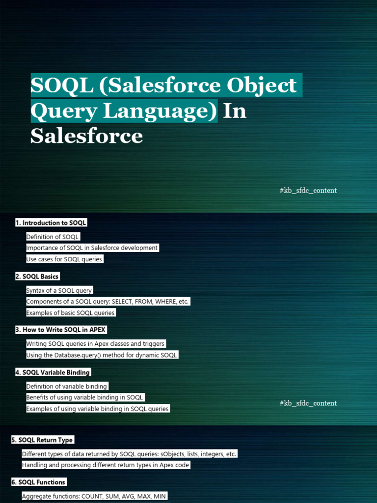 SOQL in Salesforce | PDF | Information Retrieval | Databases