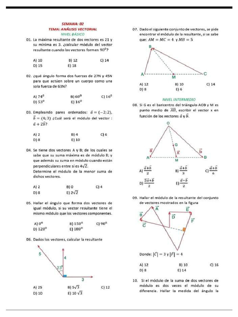 Física Semana 1 y RM Semana 1 | PDF