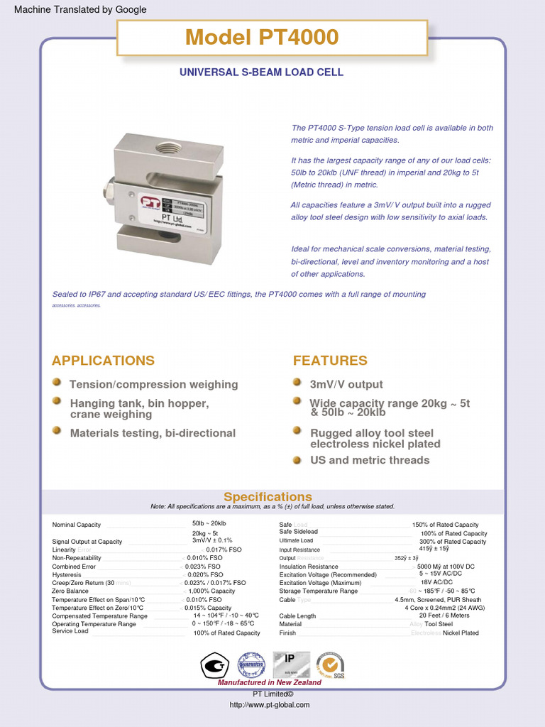 PT4000 | PDF | Manufactured Goods | Mechanical Engineering