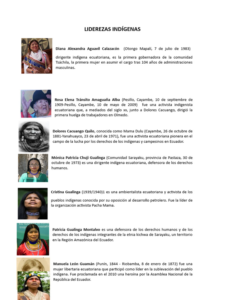 Liderezas Indígenas | PDF | Ecuador