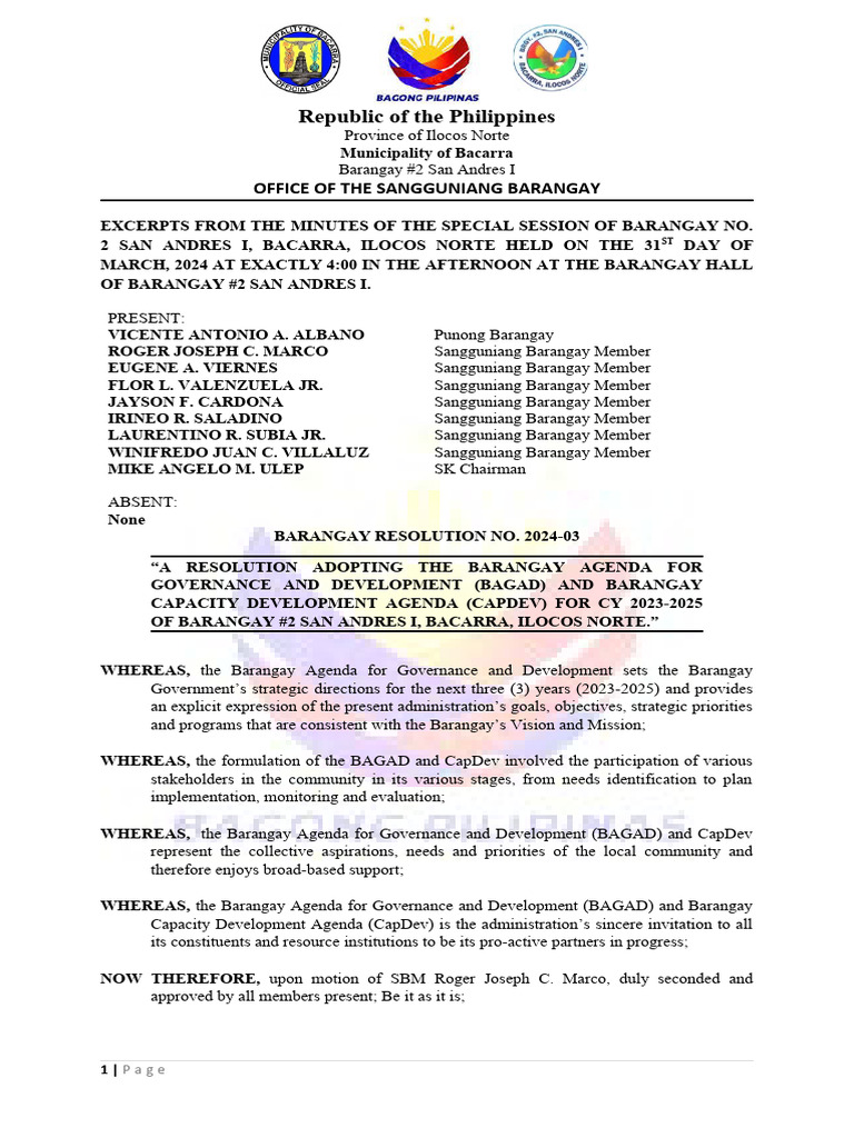 Barangay-2-San-Andres-I-Resolution-No.-2024-003-Adopting-BAGAD-and ...