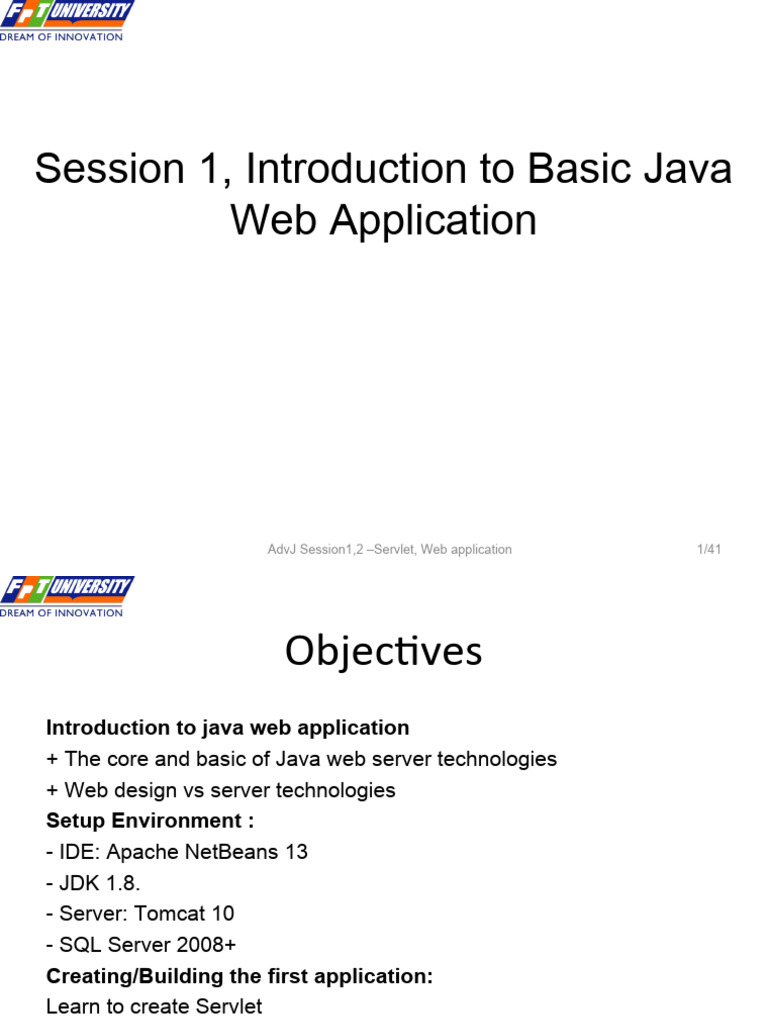 Slot 1,2,3,4,5-Basic Web Application, Servlet | PDF | Computers