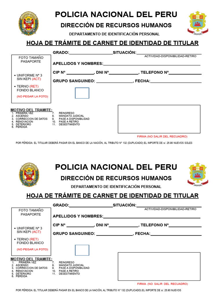 HOJA DE TRAMITE | PDF | Documento de identidad