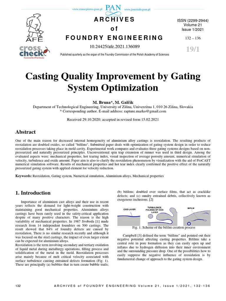 Gating System Optimization for Casting Quality | PDF | Foundry | Porosity