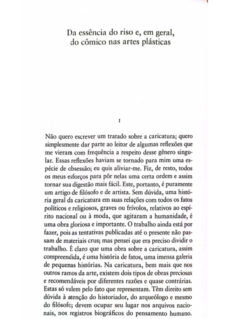 BAUDELAIRE Essencia Do Riso Julio Castanon Rita | PDF