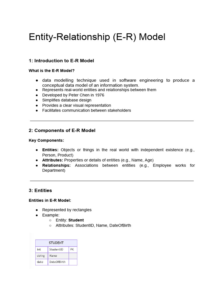 Entity-Relationship (E-R) Model | PDF | Conceptual Model | Computer Programming