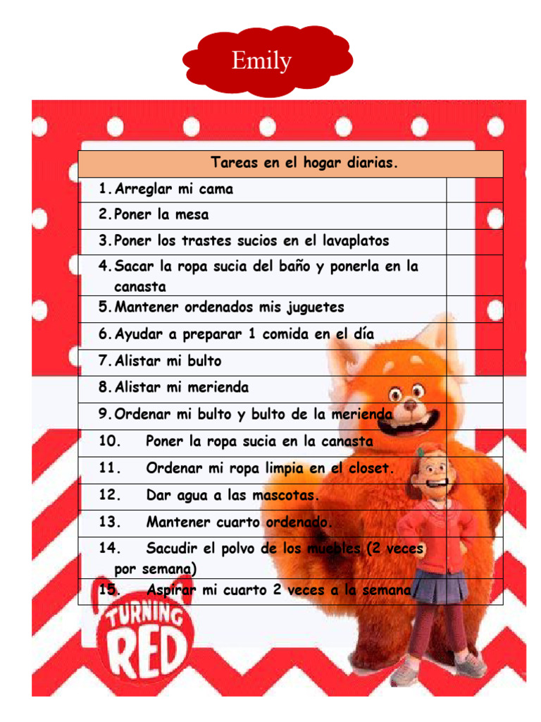 Tareas en El Hogar Diarias | PDF | Cocina, comidas y vino
