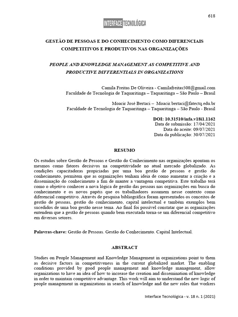 Gestao de Pessoas e Do Conhecimento Como Diferenci | PDF | Gestão de recursos humanos ...