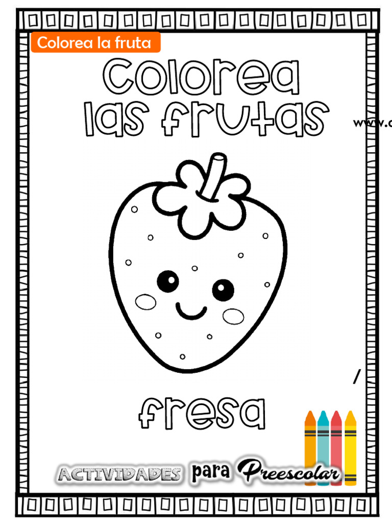 Colorea Frutas para Niños | PDF | Cocina, comidas y vino