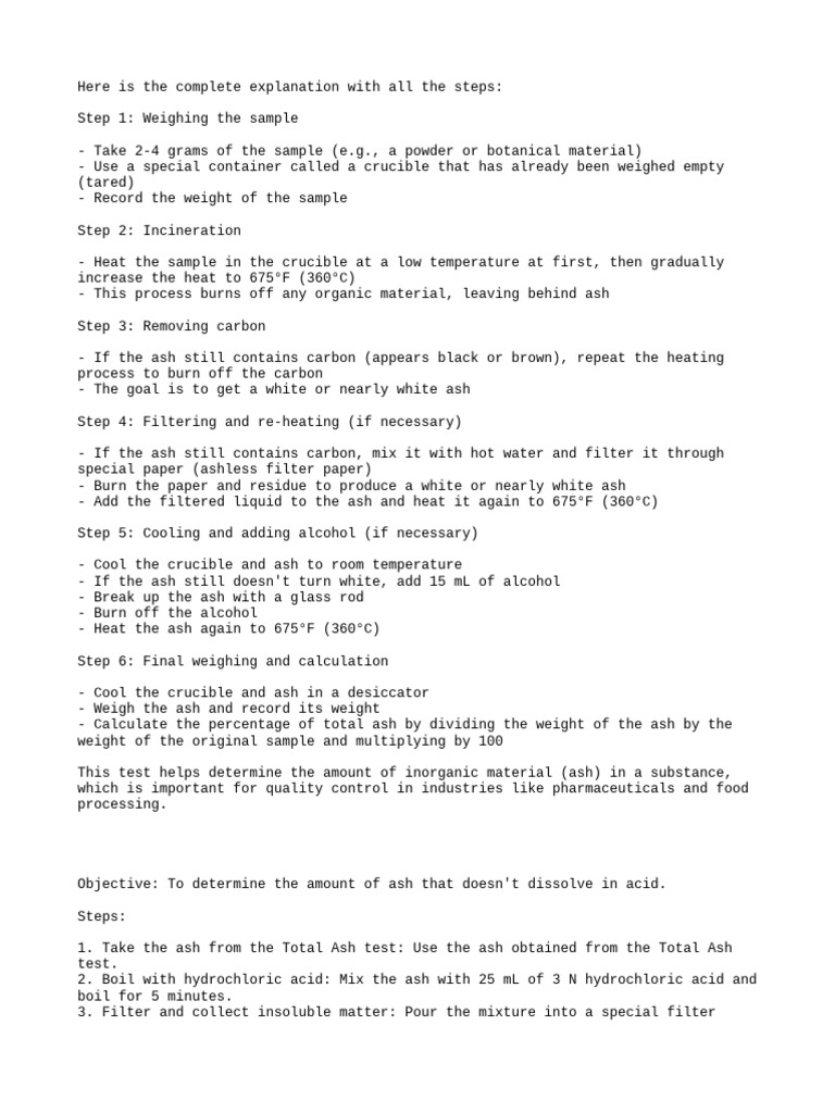 ash test | Download Free PDF | Solubility | Water