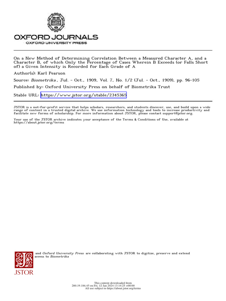 New Method for Correlation Analysis | PDF | Regression Analysis