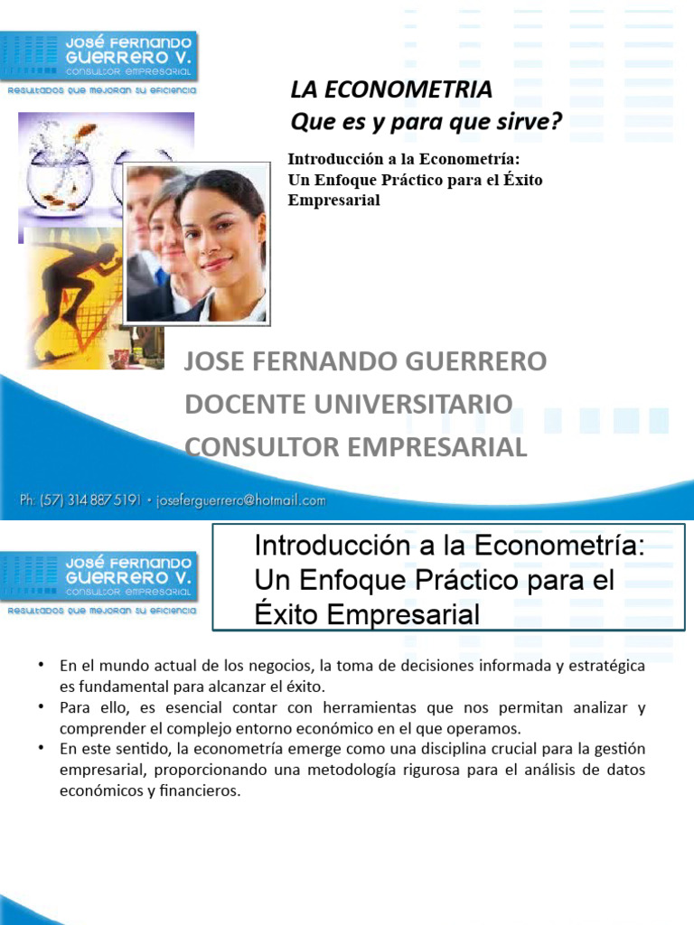 Econometría para el Éxito Empresarial | PDF | Econometría | Estadísticas