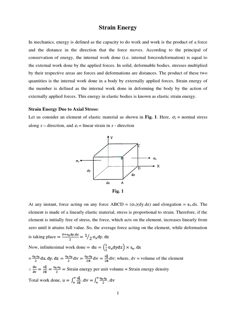 Strain Energy in Mechanics Explained | PDF | Bending | Elasticity (Physics)