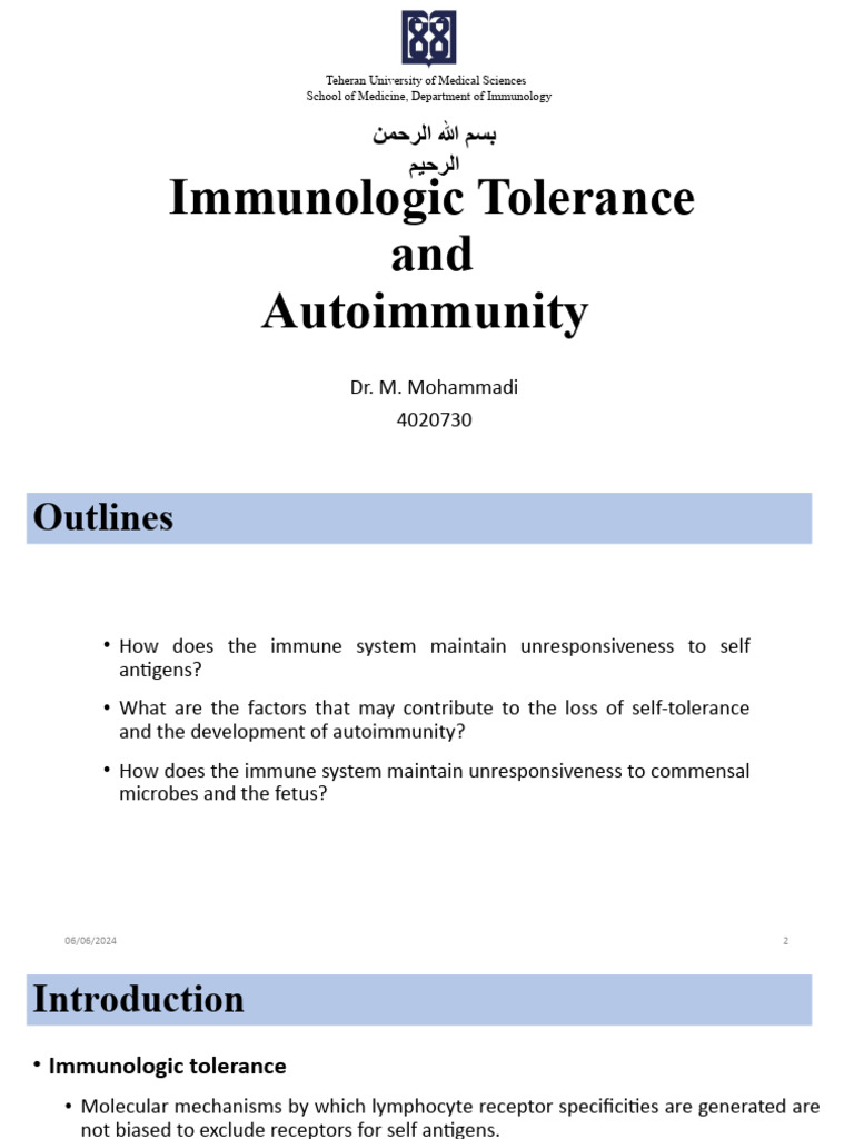 Tolerance & Autoimmunity 4020817 | PDF | Immune Tolerance | Immune System