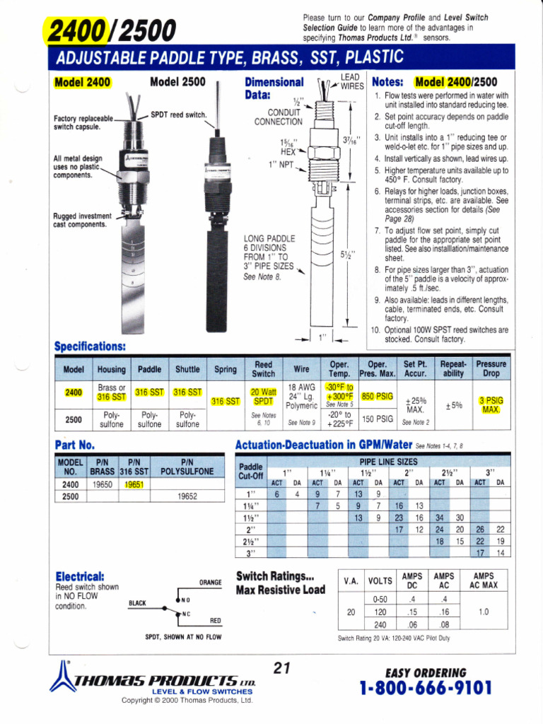 2400 Interruptor Flujo | PDF | Switch | Pipe (Fluid Conveyance)