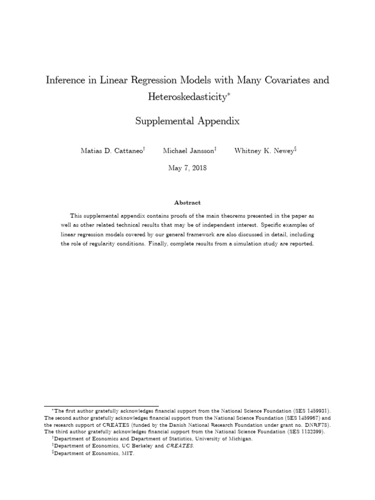 Inference in Linear Regression Models With Many Covariates and ...