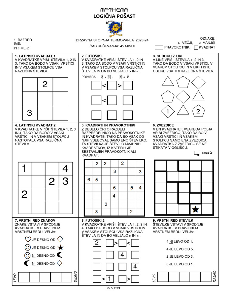 Logicna Posast Drzavno Tekmovanje 2324 Os N | PDF