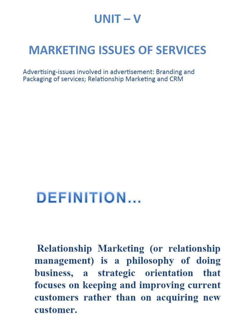 Mos Unit - V | PDF | Customer Relationship Management | Marketing