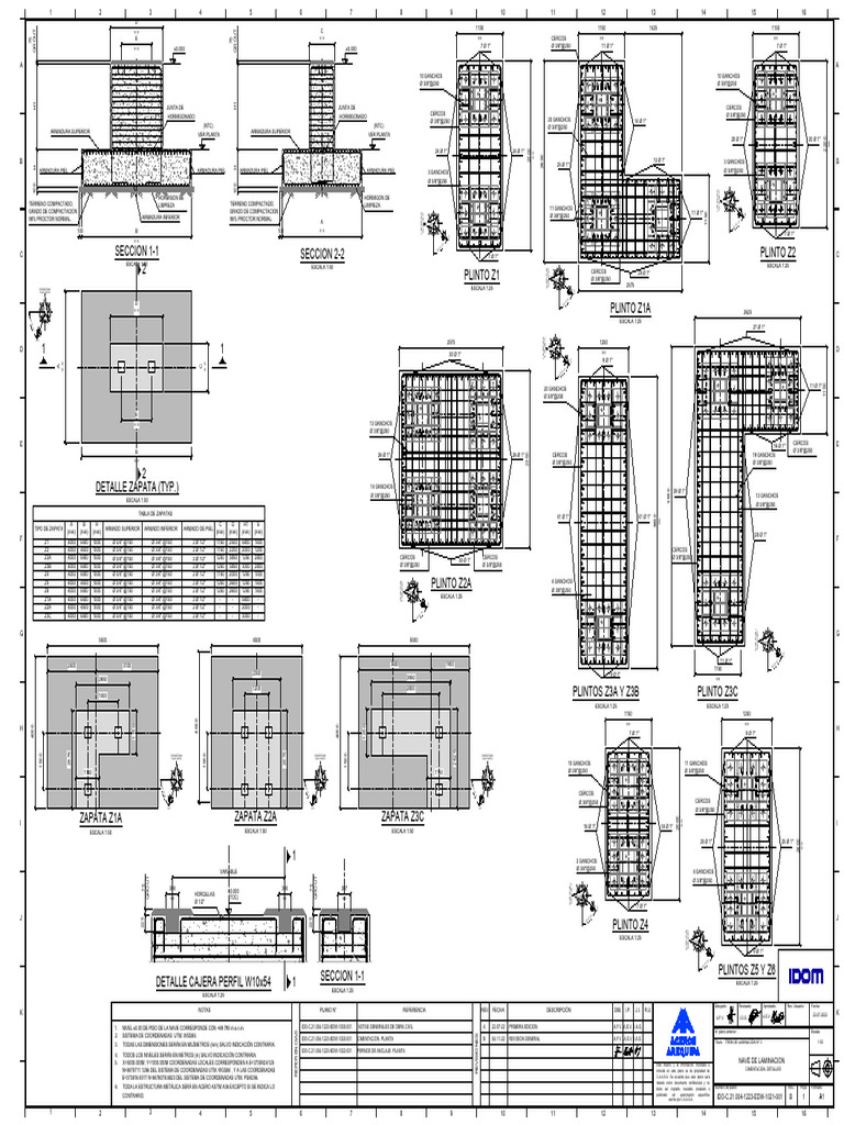 Ido-C.21.004-1223-Edw-1021-001-Revb-Nave de Laminacion. Cimentacion. Detalles | PDF