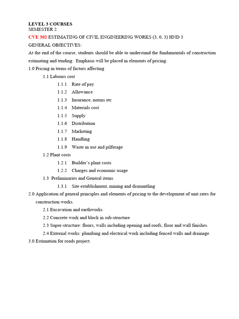 Assigned Courses Outline | PDF | Soil Mechanics | Continuum Mechanics