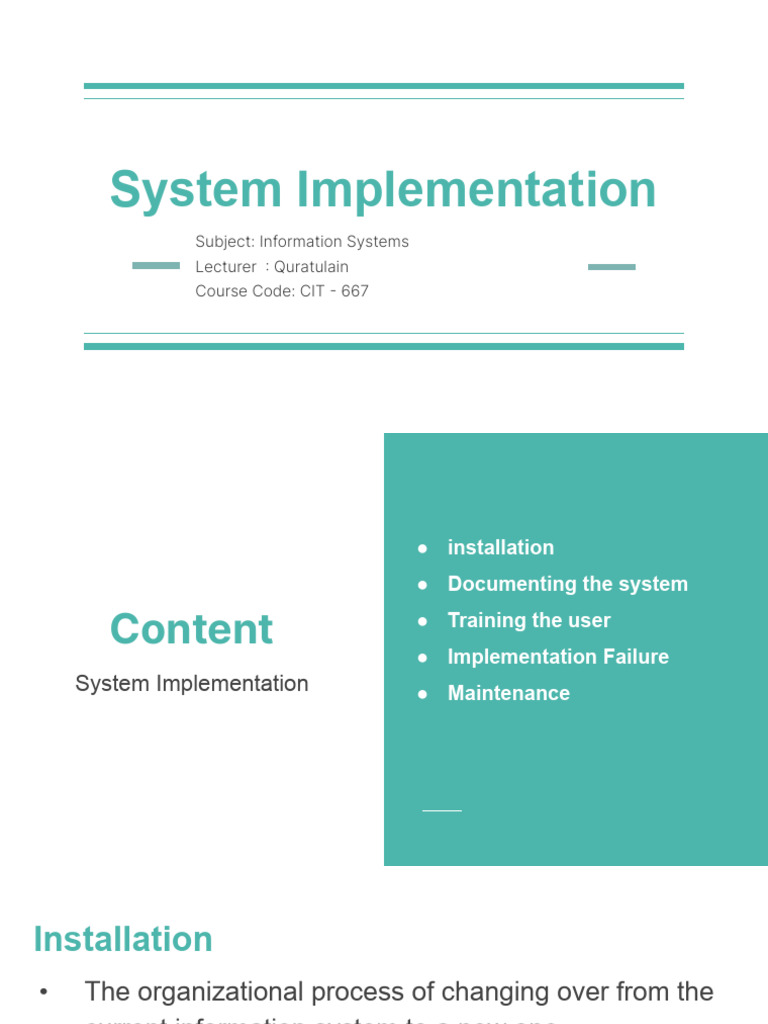Lec 12 - System Implementation | PDF | System | Software