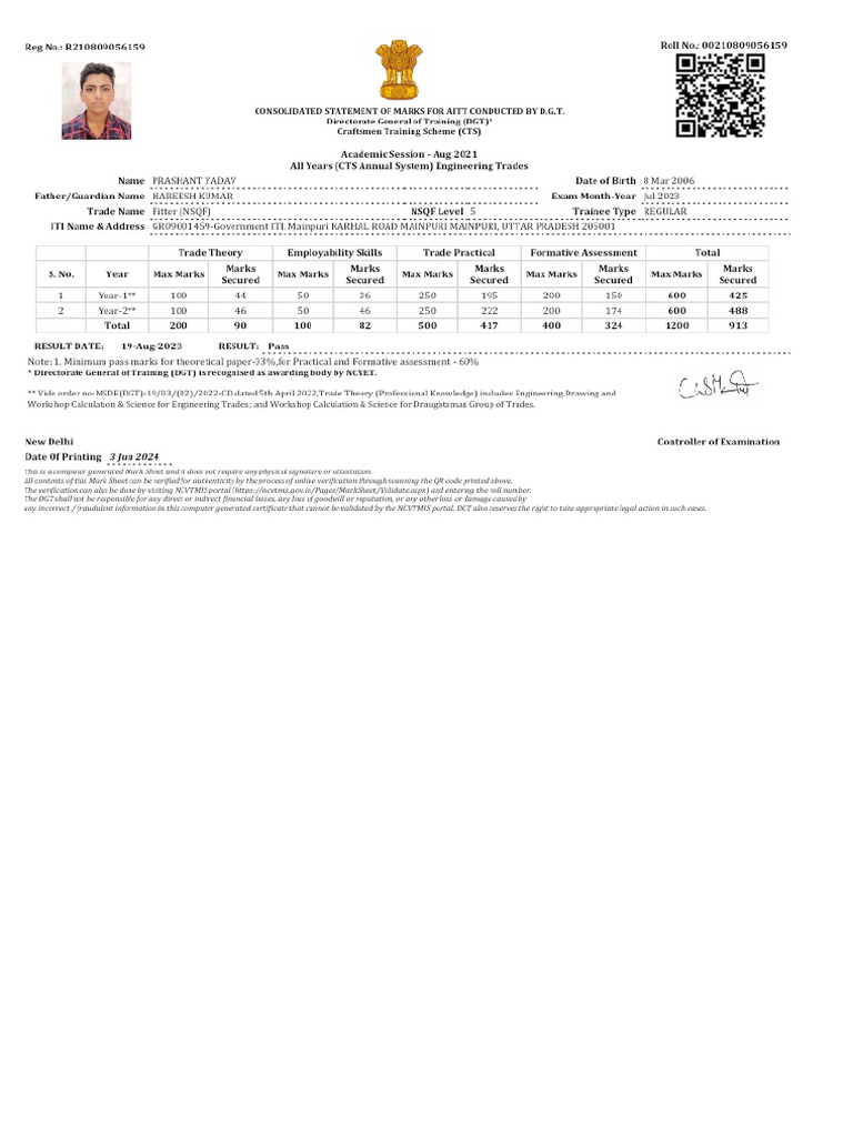 ConsolidatedMarksheet R210809056159 11zon | PDF