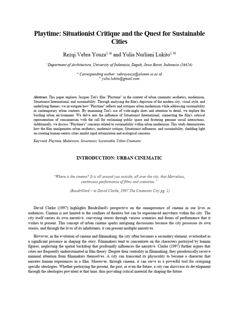 QiR Full Paper Playtime Situationist Critique and The Quest For ...